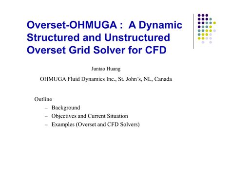 pdf overset ohmuga an mpi parallel unstructured dynamic overset