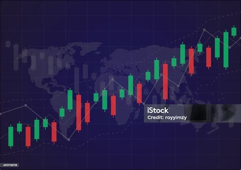 촛대 증권 거래소 차트 시장 투자 세계 지도 비즈니스 그래프와 무역 그래프 디자인의 추세 합니다 벡터 일러스트 레이 션 가격에
