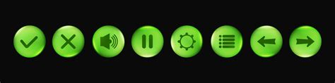 Green Glossy Button Set Ui Game Element Illustration 30527619 Vector Art At Vecteezy