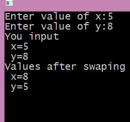 Program To Swap The Value Of Two Variables C Programmer
