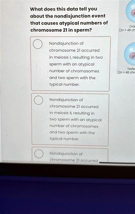 What Does This Data Tell You About The Nondisjunction Event That Causes Atypical Numbers Of