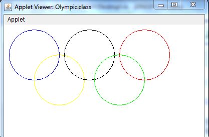 Tech Tips And Tricks Java Applet Program To Draw Olympic Ring