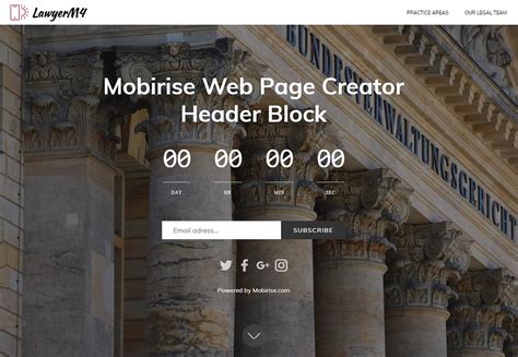 Mobirise Web Page Creator — Header Block Of Lawyerm4 By Mobirise Medium
