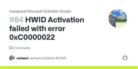 hwid activation failed with error 0xc0000022 · issue 84 · massgravel