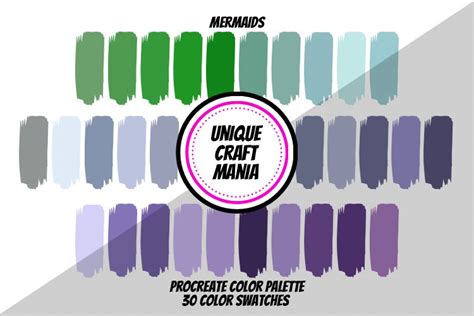 Procreate Color Palette Mermaids Mermaid Palette Mermaid Color Color Swatches Ipad