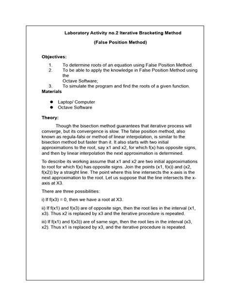 Laboratory No 2 Numerical Methods11 Pdf Computer Programming Mathematics