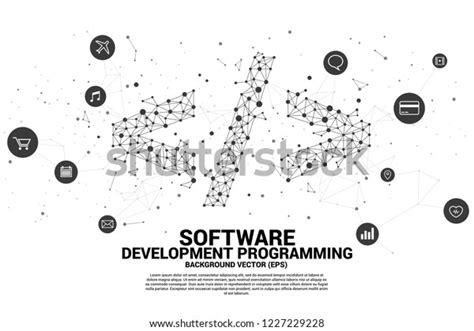 vector polygon software development programming tag stock vector