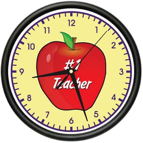 Teacher Wall Clock School Elementary Classroom Day T