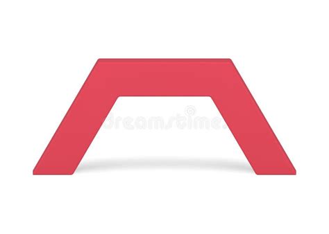 Red Architectural Angled Arch Geometric Podium 3d Element Minimalist Design Realistic Vector