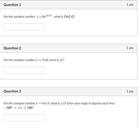 Solved For The Complex Number Z2ej137∘ What Is Im Z