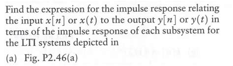 Solved Find The Expression For The Impulse Response Relating