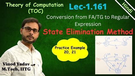 L1161 Examples Conversion From Fa To Regular Expression State Elimination Method Youtube