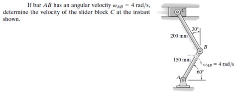 Answered If Bar AB Has An Angular Velocity W AB Bartleby