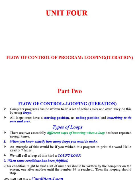 Unit 4 C Part Two Pdf Control Flow Software Engineering