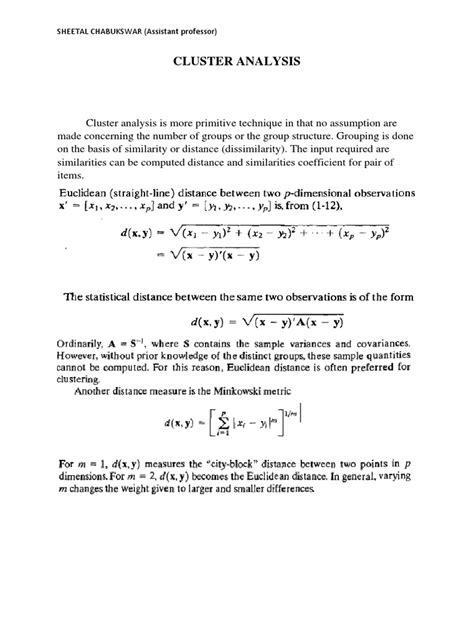Cluster Analysis Unit 4 Pdf Cluster Analysis Multivariate Statistics