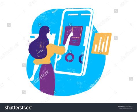 Woman Interacting Touch Screen Stock Illustration 1782008279 Shutterstock