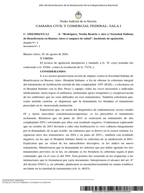 1c087e R N B Y Otro C Sociedad Italiana De Beneficiencia De Buenos Aires S Amparo De Salud
