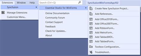 Add A Syncfusion References Winforms Syncfusion