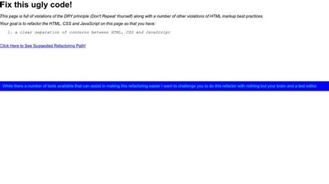 Refactoring Htmlcssjs