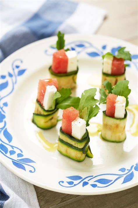 Courgetterolletjes Met Feta En Meloen Dishcover