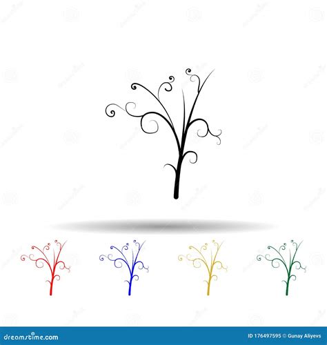 Decorative Flowers Hand Draw Multi Color Icon Simple Thin Line Outline Vector Of Decorative