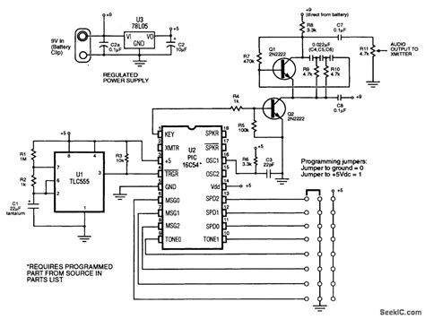 CW IDENTIFIER WITH SINE WAVE AUDIO OUTPUT Analog Circuit Basic Circuit Circuit Diagram