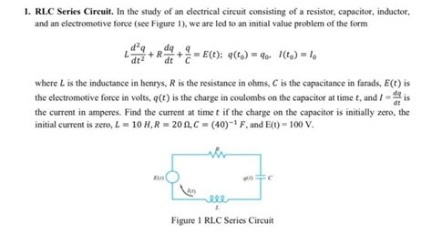 Solved RLC Series Circuit In The Study Of An Electrical Chegg