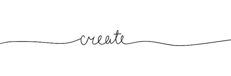 Create Word One Line Continuous Calligraphy Text Stok Vektör Sanatı