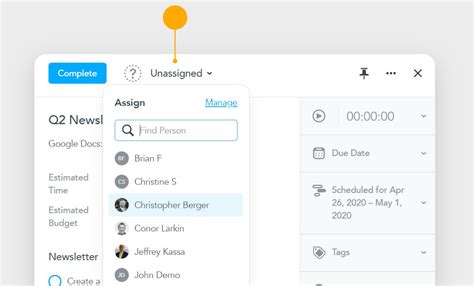 Assign Tasks Meistertask