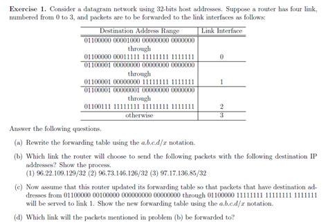 Solved Exercise Consider A Datagram Network Using Bits Chegg