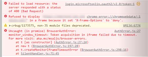 Browserautherror Monitorwindowtimeout Instead Of Interactionrequiredautherror When The
