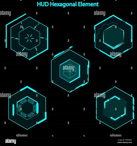 Set Of Hud Hexagon Elements Futuristic Sci Fi Modern User Interface Set Hud Hexagon Elements