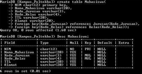 Belajar Tanpa Batas Cara Membuat Database Serta Table Menggunakan