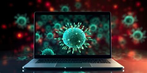 Premium Ai Image Computer Screen Showing An Installing Update Notification With A Virus Symbol