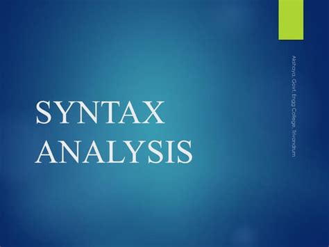 Syntax Analysis Pdf Programming Languages Computing