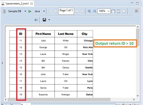 x{ } parameter in jasper report