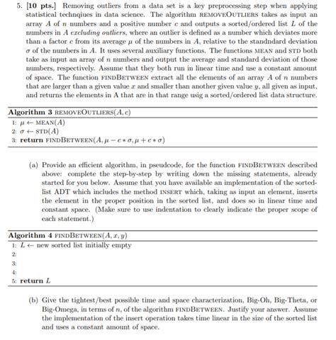Solved 5 10 Pts Removing Outliers From A Data Set Is A