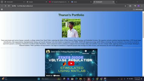 Tharun V On Linkedin Webdevelopment Portfolio Html Datascience