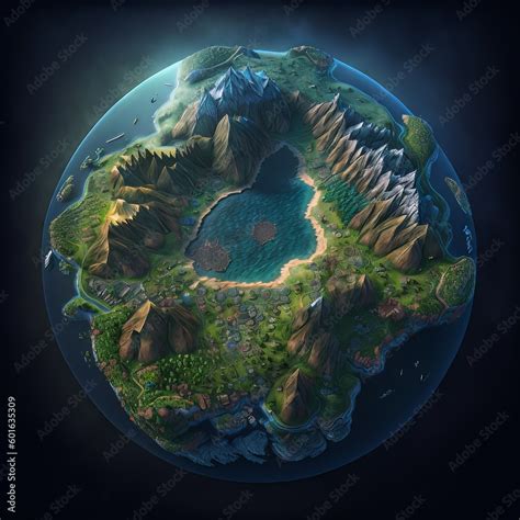 game map rts style concept top down rendering generative ai