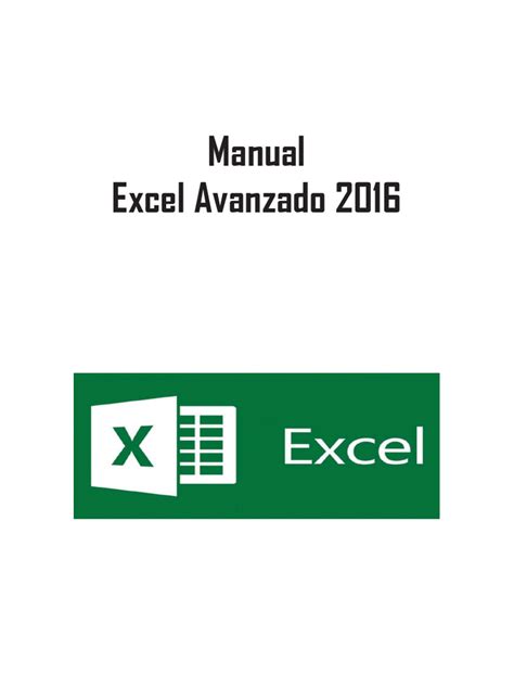 Manual Avanzado De Ms Excel 2016 Pdf Microsoft Excel Hoja De Cálculo