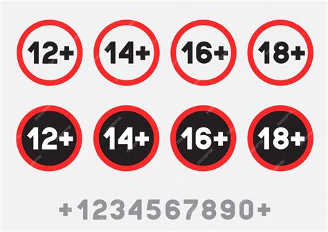 Premium Vector Age Limit Sign Sticker Set