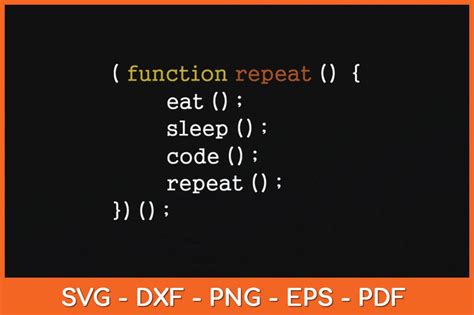 Funny Computer Science Programmer Eat Sleep Code Svg Cutting File So