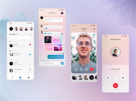 Messenger Mobile And Web Application Light Mode By Mohammad Hashemi
