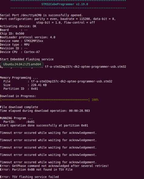Timeout Error Occured While Waiting For Acknowledg Stmicroelectronics Community