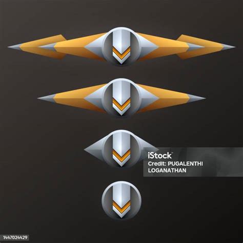 게임 Ui 디자인을 위한 추상 골드 및 실버 레벨 업적 순위 배지 버튼 1위에 대한 스톡 벡터 아트 및 기타 이미지 1위 2 위 상 종류 게이밍 스테이션 Istock