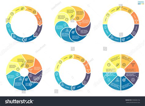 Circular Diagrams Flat Charts Graphs Diagrams Stock Vector Royalty Free 350606156