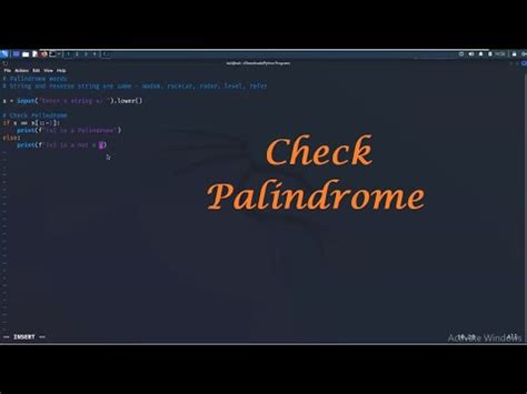 Check Palindrome Python Programming Leisure Codes YouTube
