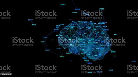디지털 두뇌와 숫자 실행 신경총 점과 선 3d 렌더링은 격리된 투명 배경입니다 3차원 형태에 대한 스톡 사진 및 기타 이미지 3차원 형태 개념 건설 산업 Istock