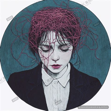 Ai创作图焦躁装饰画 人物装饰画原创 创意人物画 人物情绪插画 忧郁画技巧 焦虑缓解艺术 令人不安的艺术 肌理风格插画 另类艺术画 肌理感插画 超现实主义画作 装饰画人物 拽面意境画 概念装饰