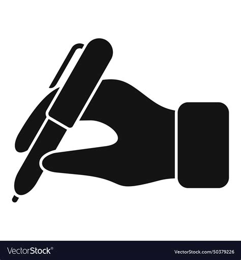 Writing Signature Icon Simple Check Data Vector Image